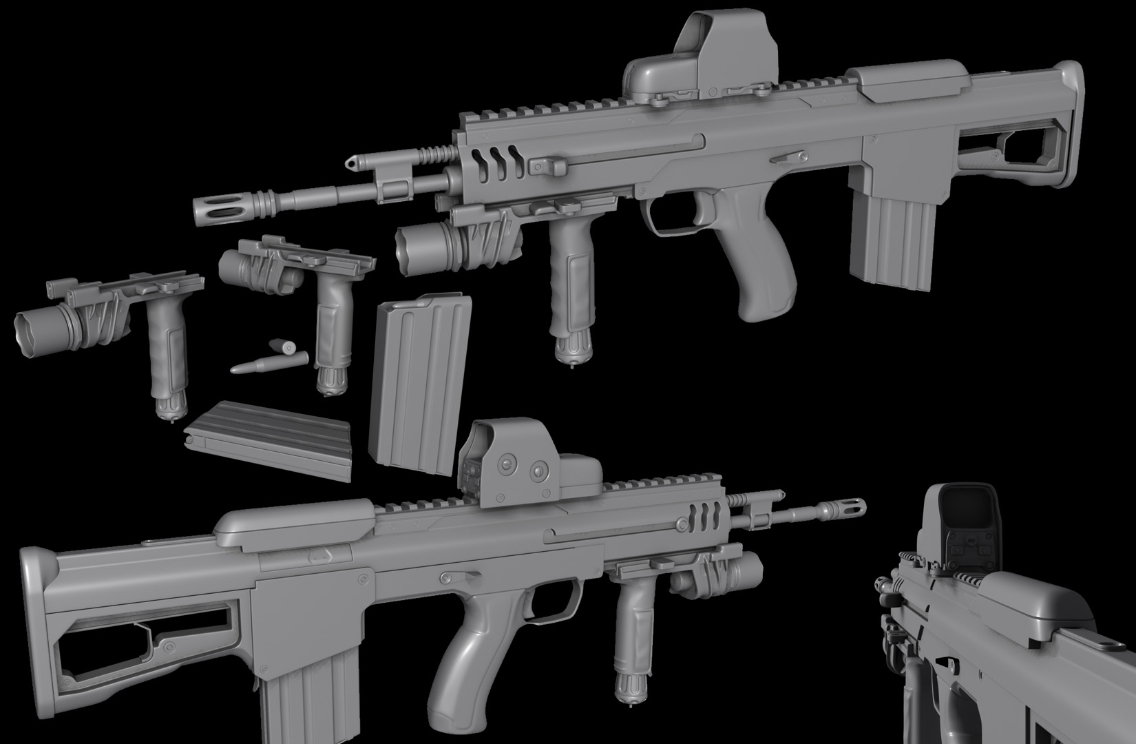 SciFi Rifle WIP — polycount